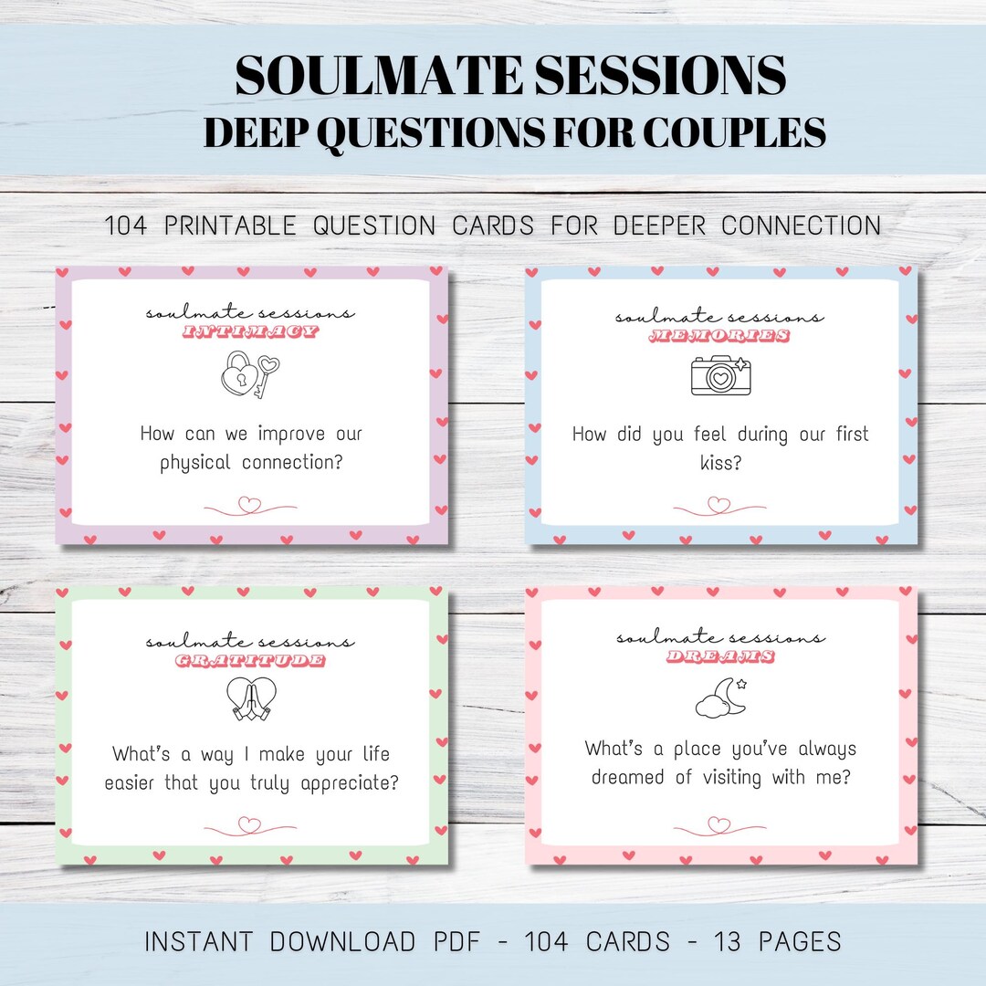 100 Couples Question Cards, Couple Conversation Cards, Relationship ...