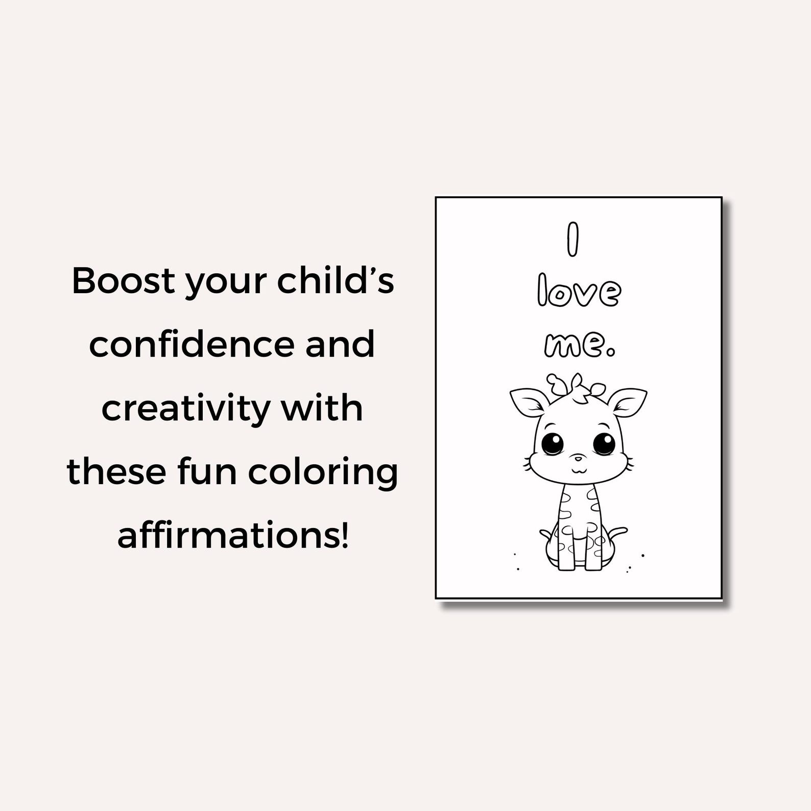 Printable Children's Positive Affirmation Cards Kids Coloring Pages - Etsy