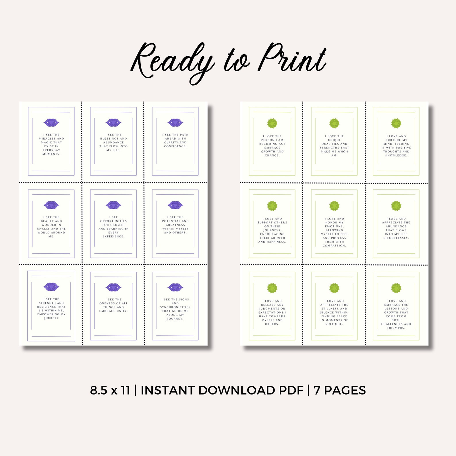 Chakra Card Set Chakra Healing Affirmation Cards Positive Affirmation ...