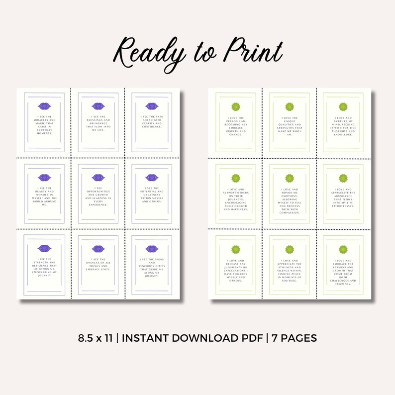 Chakra Card Set Chakra Healing Affirmation Cards Positive Affirmation ...