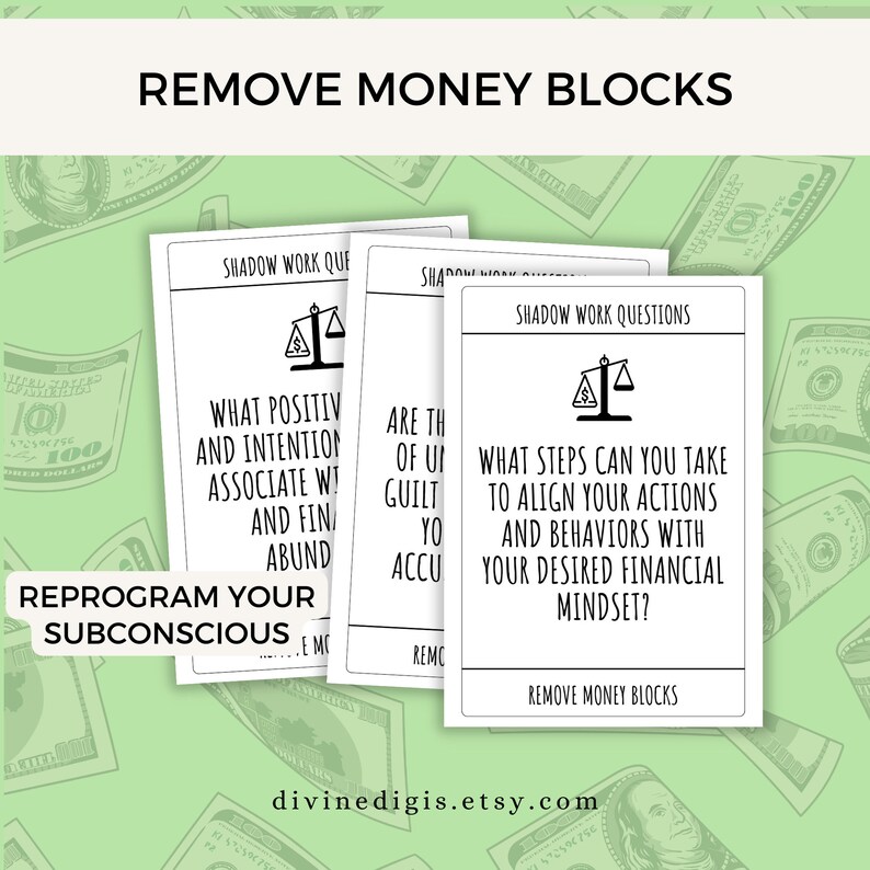 Money Mindset Journal Printable Money Journaling Prompts Financial ...