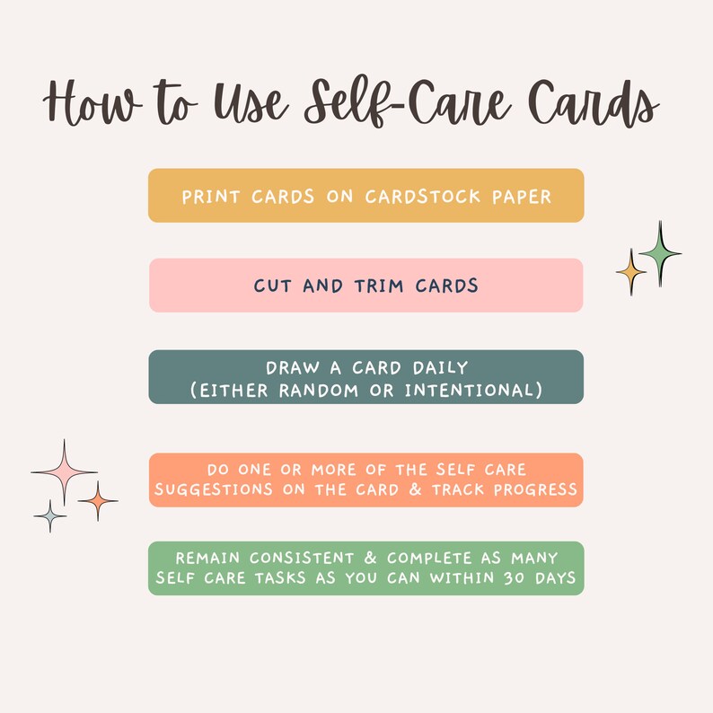 Self Care Printable 30 Day Challenge Cards | Self-love & Wellness ...