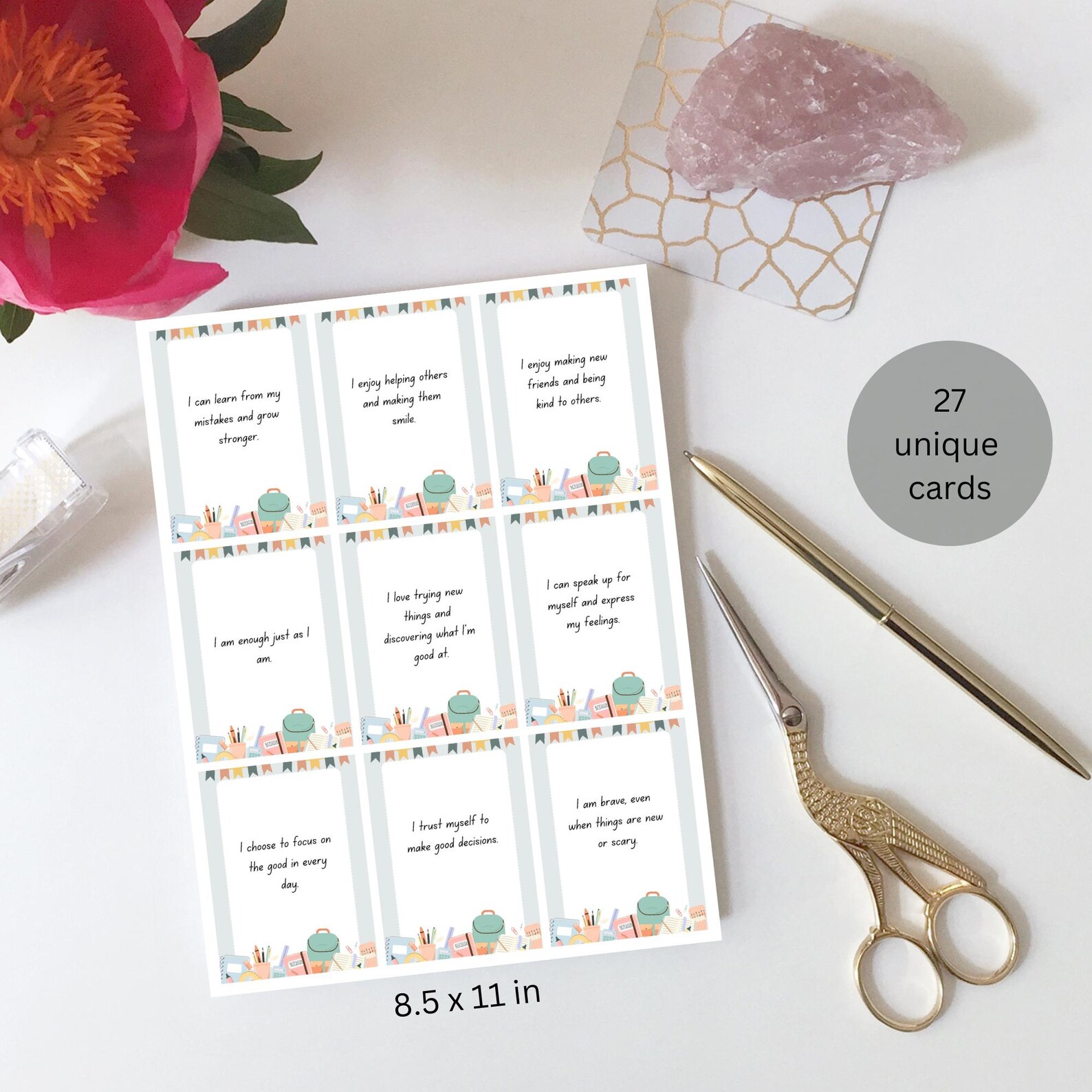 Back to School Printable Affirmations for Kids | Confidence Building ...