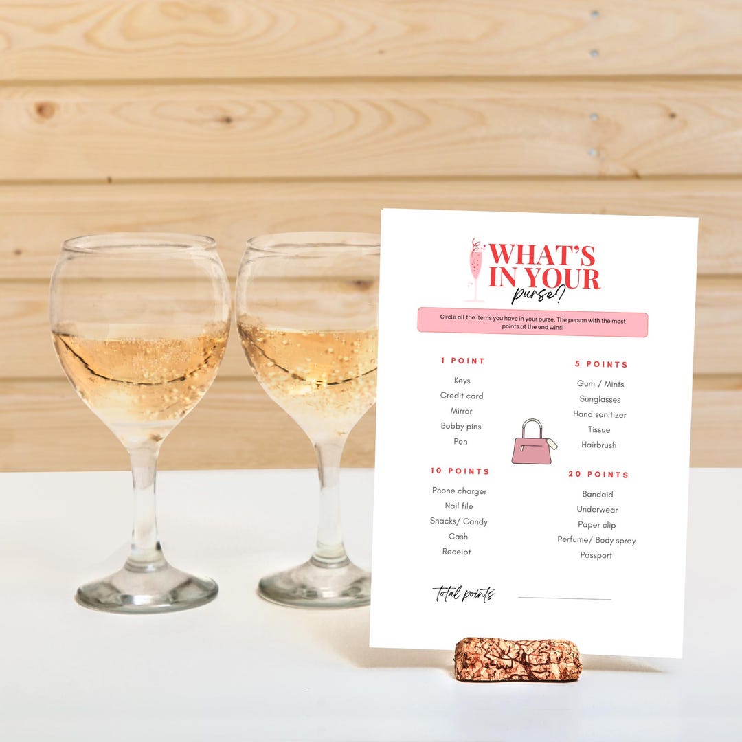 What's in Your Purse Bridal Shower Game (printable) - Etsy