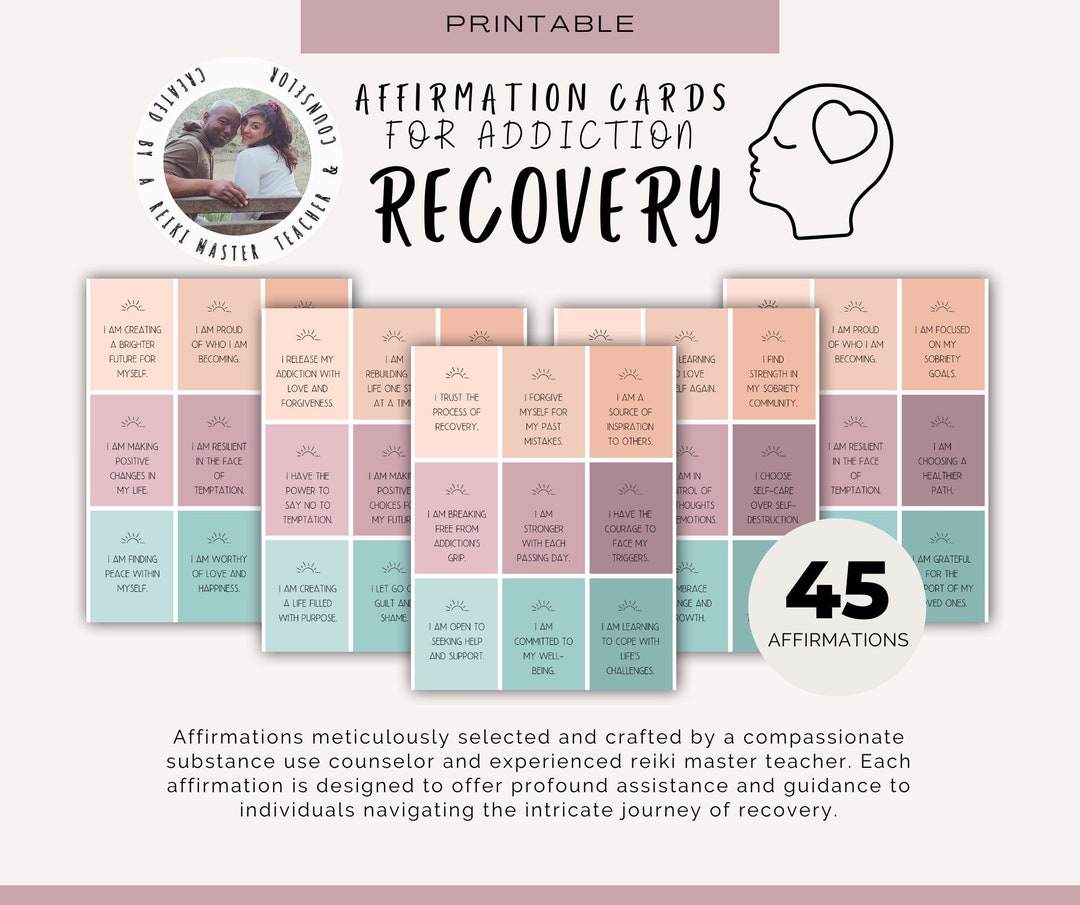 Sobriety Affirmation Cards 45 Printable Affirmation Cards - Etsy