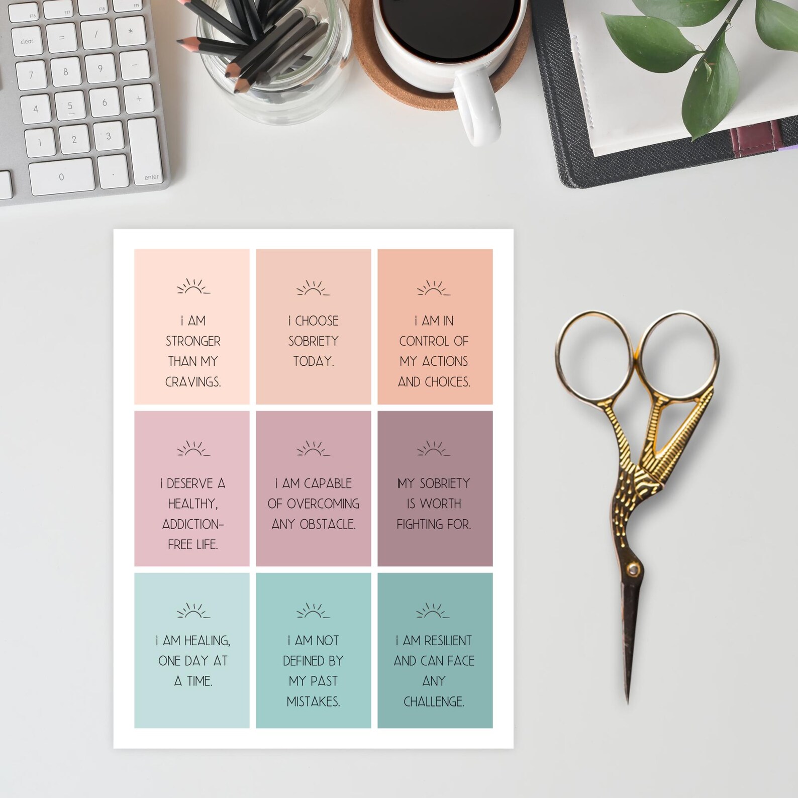 Sobriety Affirmation Cards, Addiction Recovery, Printable Support ...