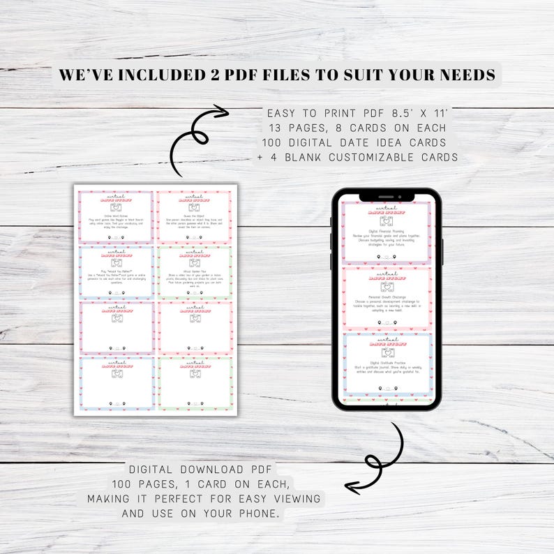 Long Distance Gift Long Distance Date Night Ideas Digital Date Jar Long ...