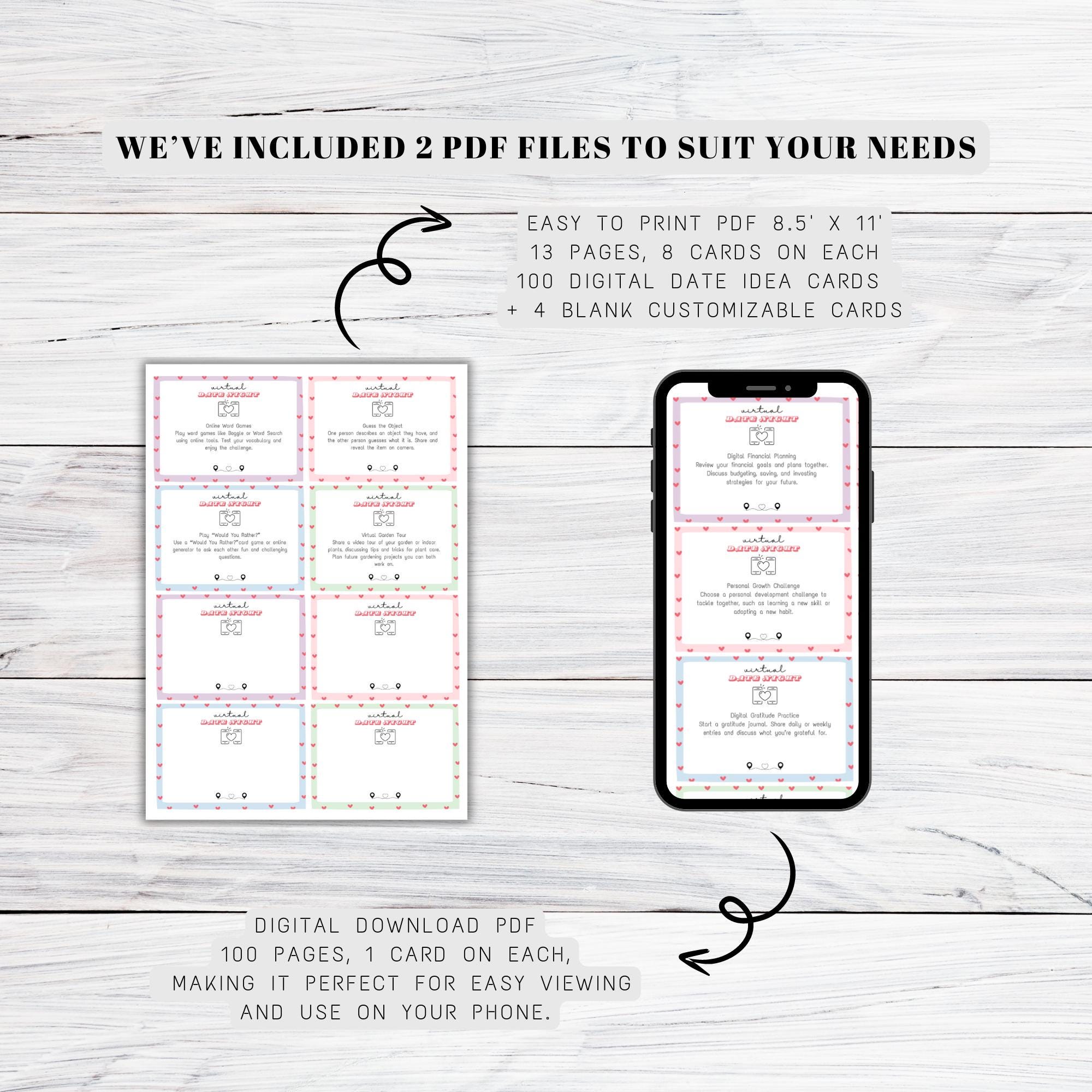 Long Distance Gift Long Distance Date Night Ideas Digital Date Jar Long ...