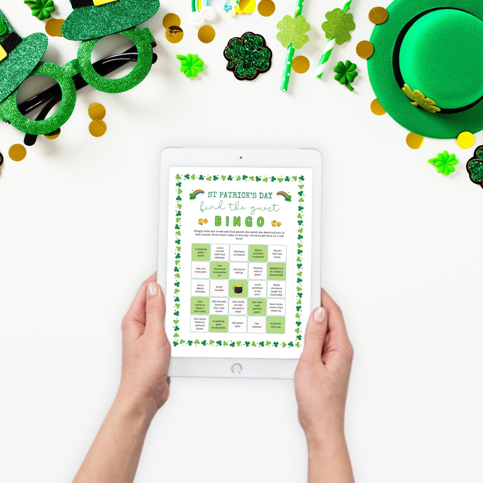 St. Patrick's Day Find the Guest Bingo, Icebreaker Game (PDF) - Etsy