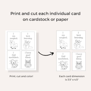 Printable Children's Positive Affirmation Cards Kids Coloring Pages - Etsy