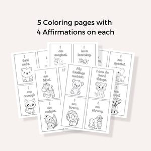 Printable Children's Positive Affirmation Cards Kids Coloring Pages - Etsy