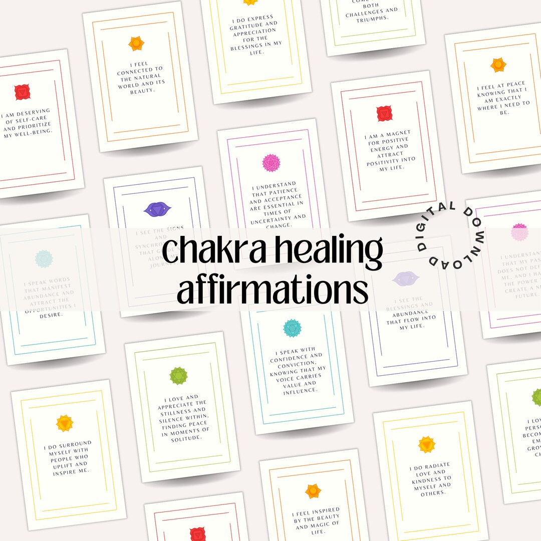 Chakra Card Set Chakra Healing Affirmation Cards Positive Affirmation ...