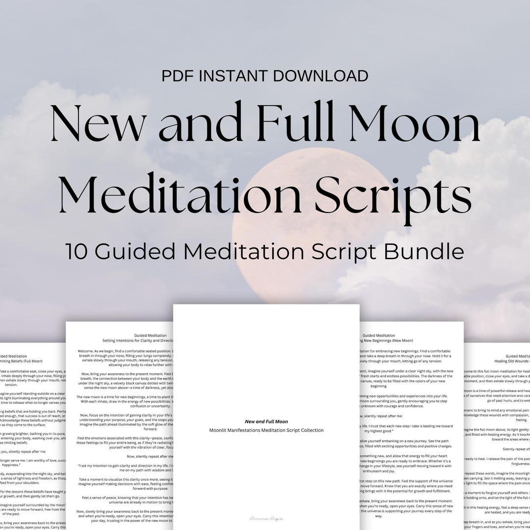 New and Full Moon Guided Meditation Scripts Done for You Content Full ...