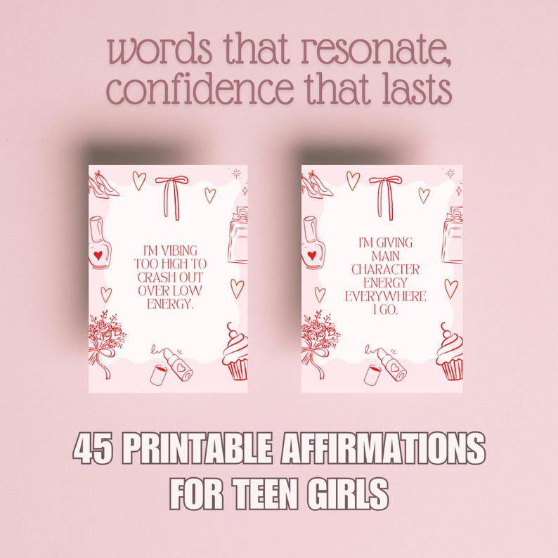 Affirmations for Teen Girls, Gen Z Slang, Mental Health (printable PDF ...