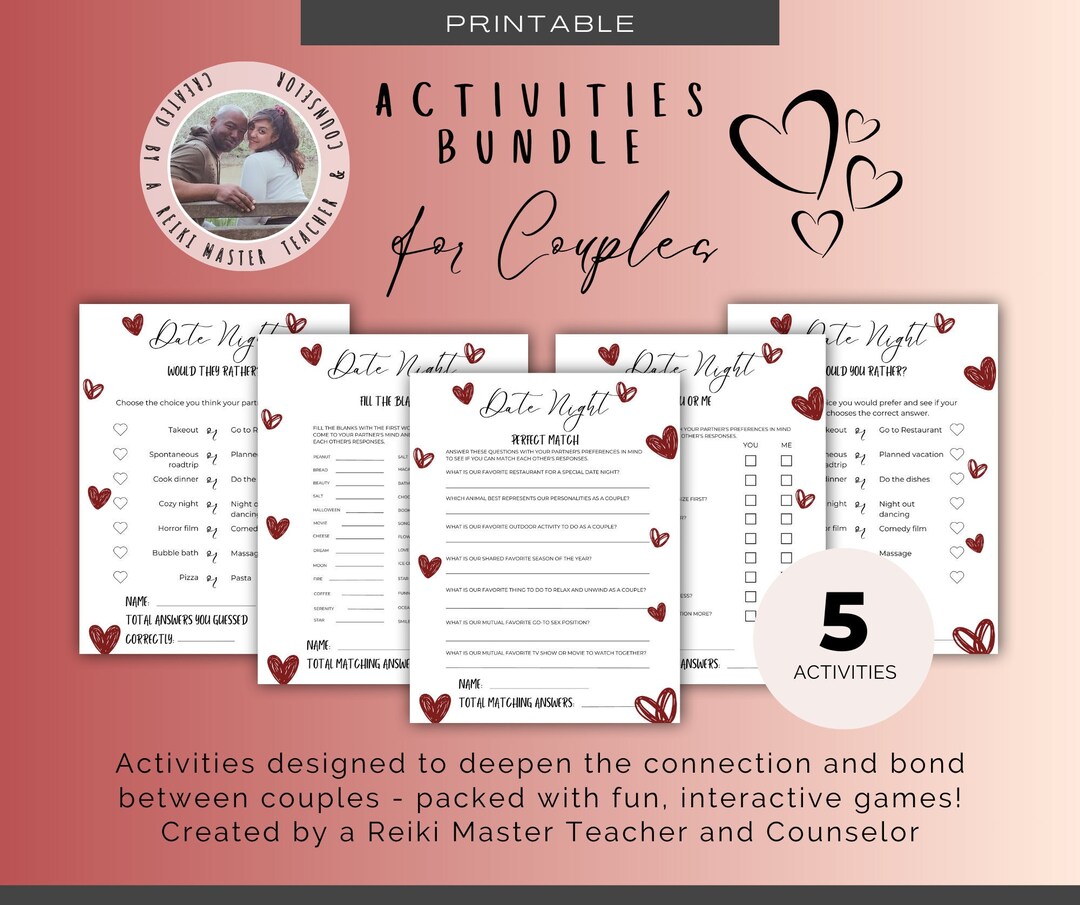 Digital Couples' Activities Bundle 5 Printables for Quality Time ...