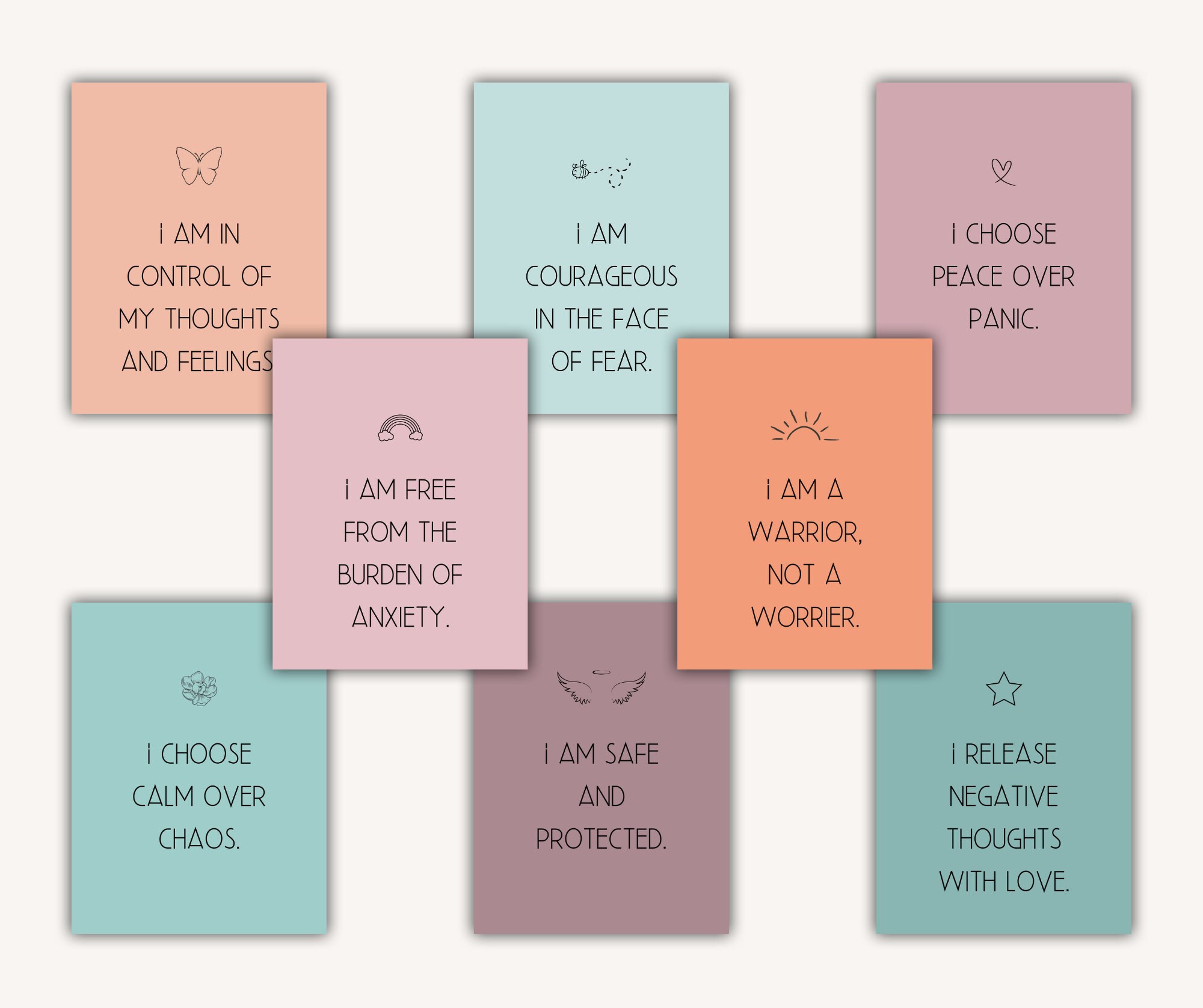 Anxiety Cards, Coping Skills, Therapy Tools, Mindfulness Cards, CBT ...