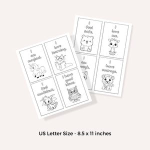 Printable Children's Positive Affirmation Cards Kids Coloring Pages - Etsy