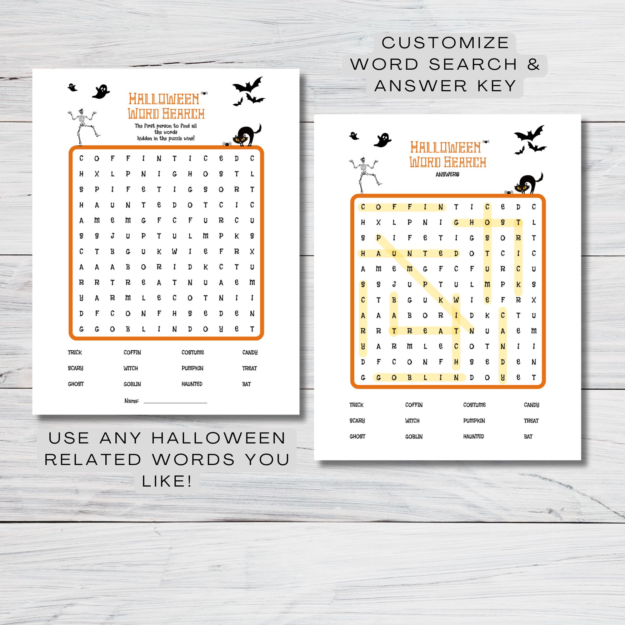 Halloween Games Bundle Editable Halloween Party Games Canva Template ...