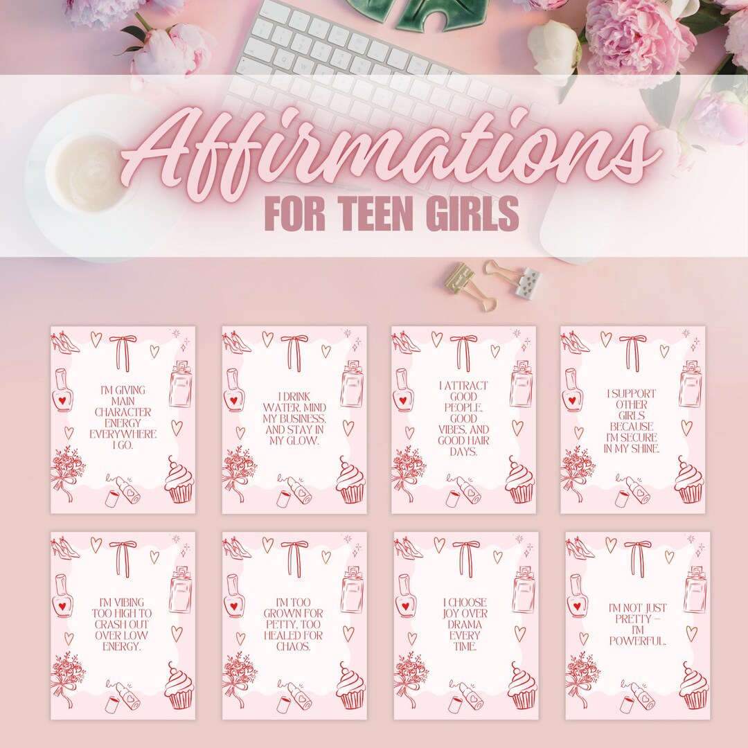 Affirmations for Teen Girls, Gen Z Slang, Mental Health (printable PDF ...