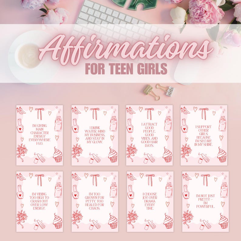 Affirmations for Teen Girls, Gen Z Slang, Mental Health (printable PDF ...