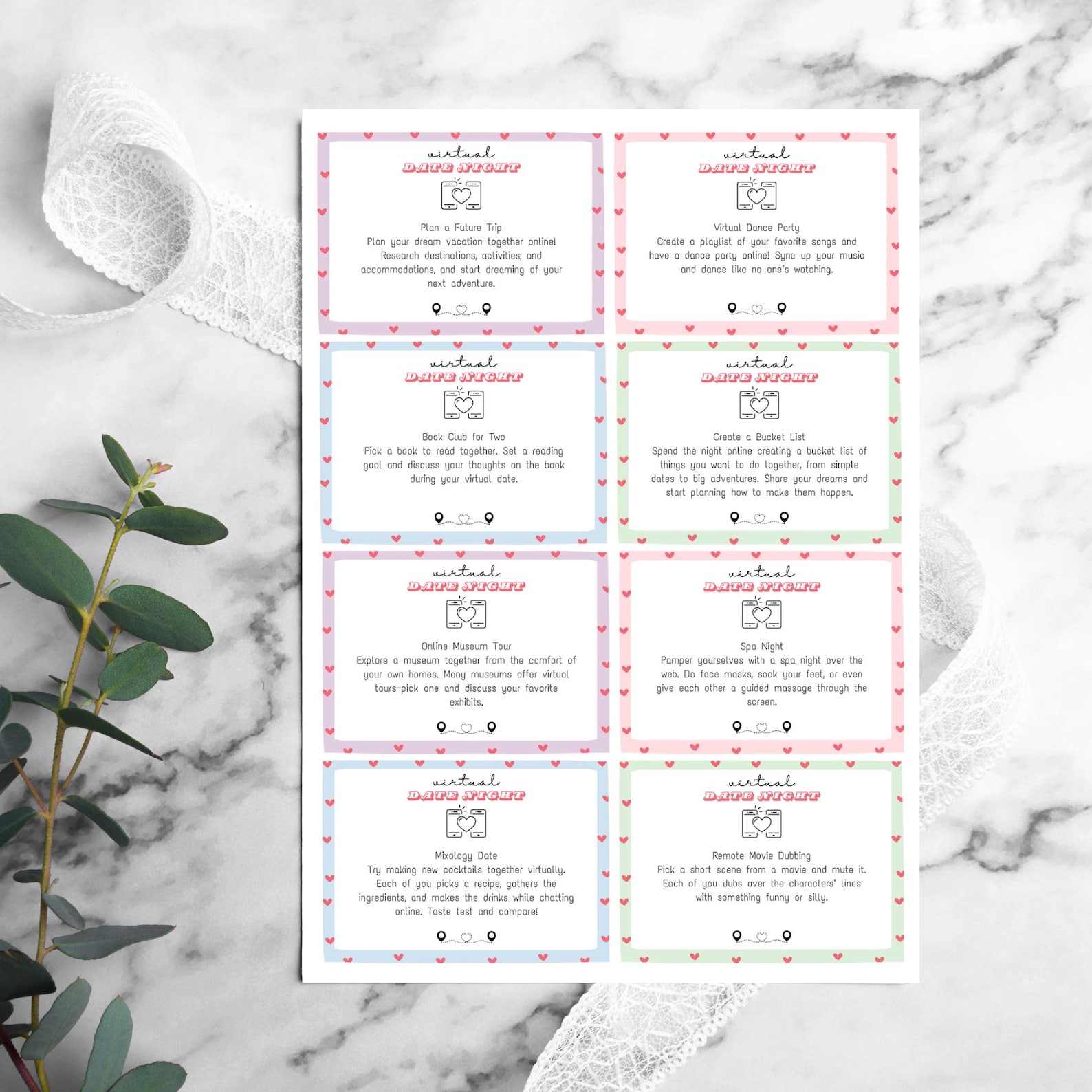 Long Distance Gift Long Distance Date Night Ideas Digital Date Jar Long ...