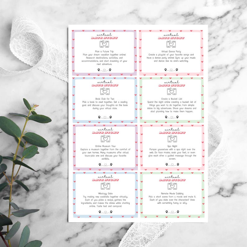 Long Distance Gift Long Distance Date Night Ideas Digital Date Jar Long ...