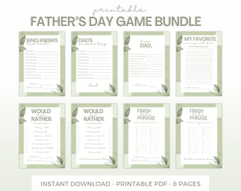 Father's Day Game Bundle Printable Father's Day Games for Kids and ...