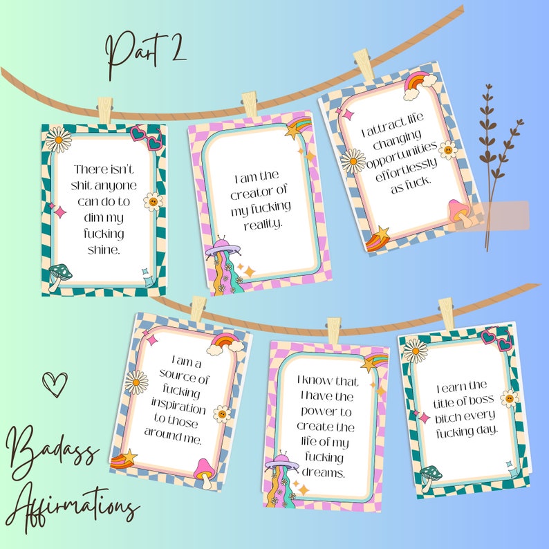 Sweary Affirmations, Swear Affirmations, Badass Affirmation Cards ...
