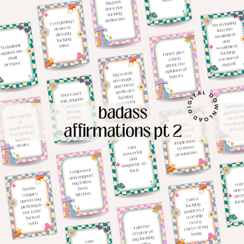 Sweary Affirmations, Swear Affirmations, Badass Affirmation Cards ...