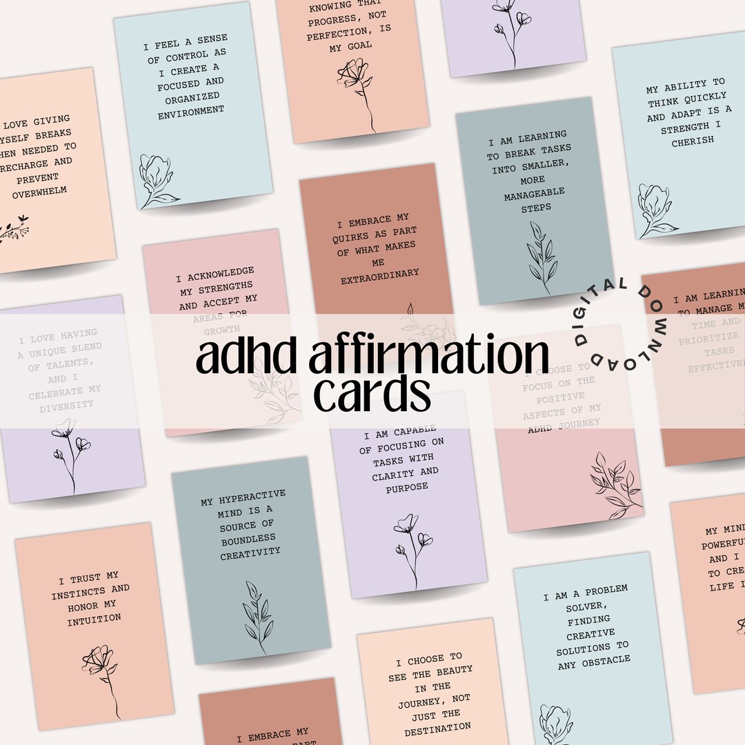 Affirmations for Adults With ADHD Printable Gifts for ADHD - Etsy