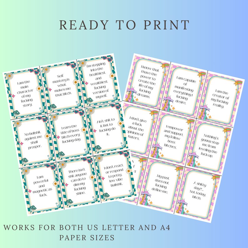 Sweary Affirmations, Swear Affirmations, Badass Affirmation Cards ...