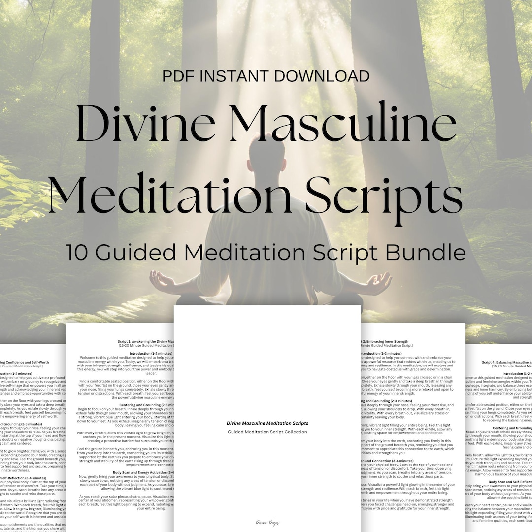 Divine Masculine Guided Meditation Scripts for Business or Personal Use Done for You Content ...