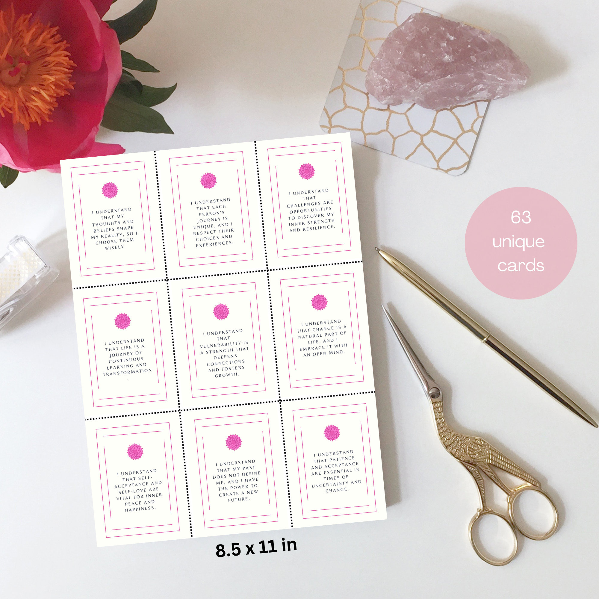 Chakra Card Set Chakra Healing Affirmation Cards Positive Affirmation ...