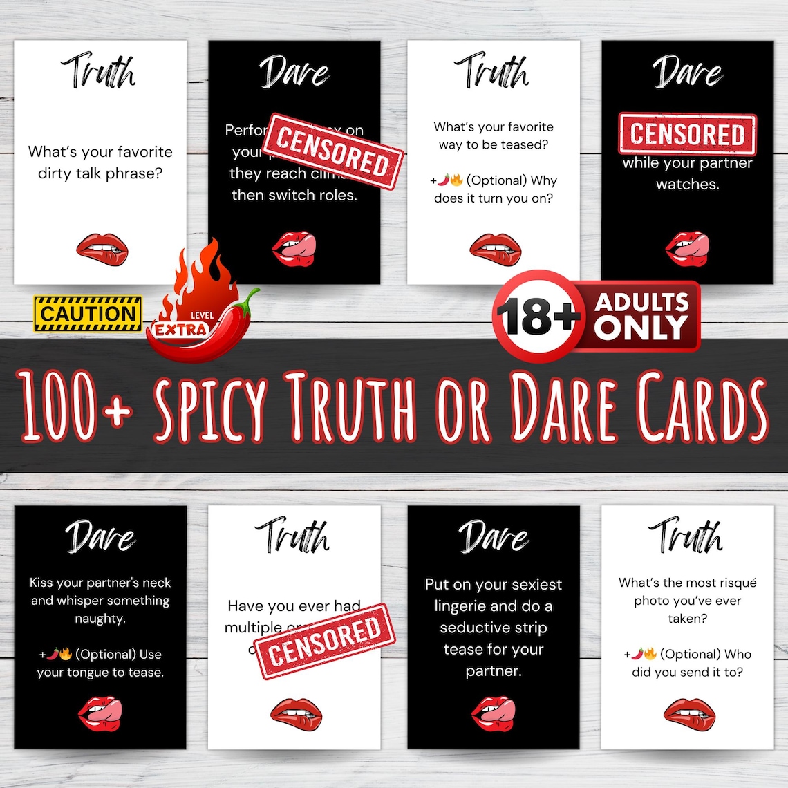 Spicy Truth or Dare Card Game for Couples (PDF) - Etsy