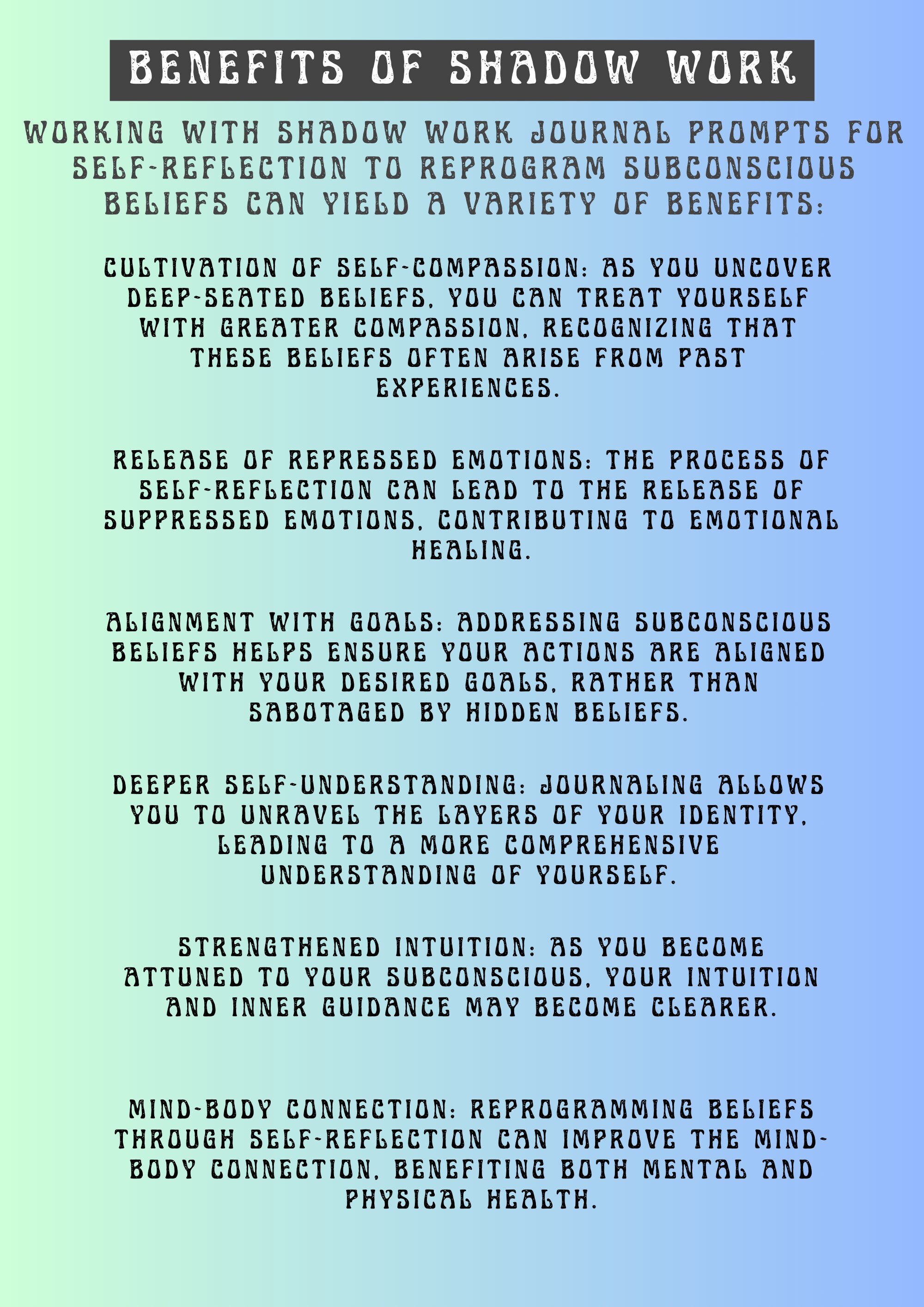 Shadow Work Journal Prompts Therapy Tools Mindfulness Journal Self ...