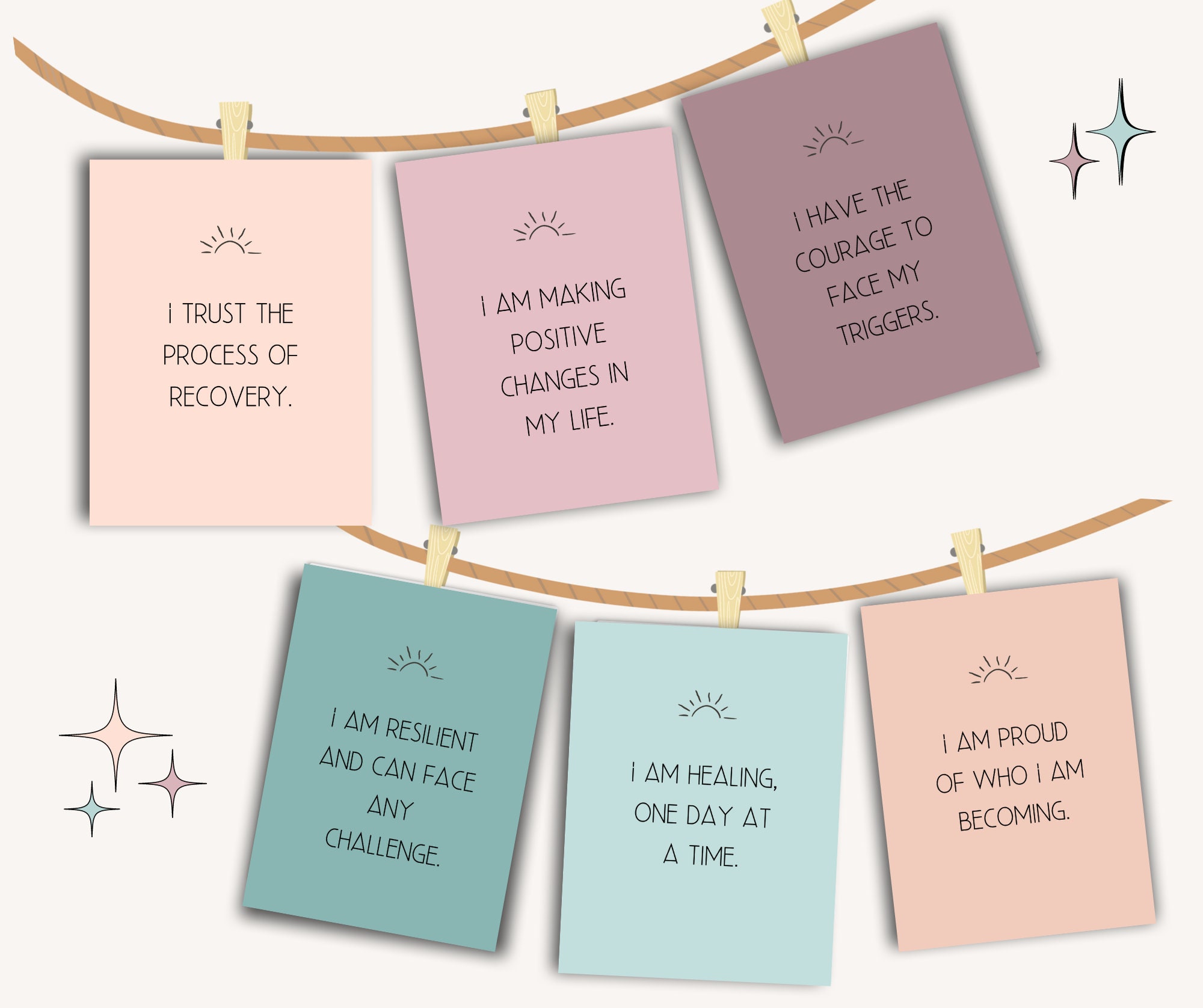 Sobriety Affirmation Cards Printable Affirmation Cards for Addiction ...
