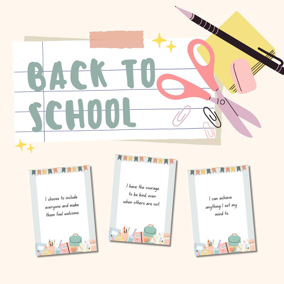 Back to School Printable Affirmations for Kids | Confidence Building ...