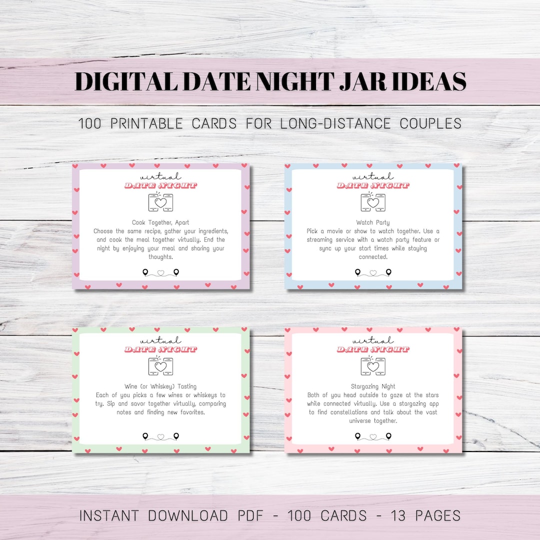 Long Distance Gift Long Distance Date Night Ideas Digital Date Jar Long ...