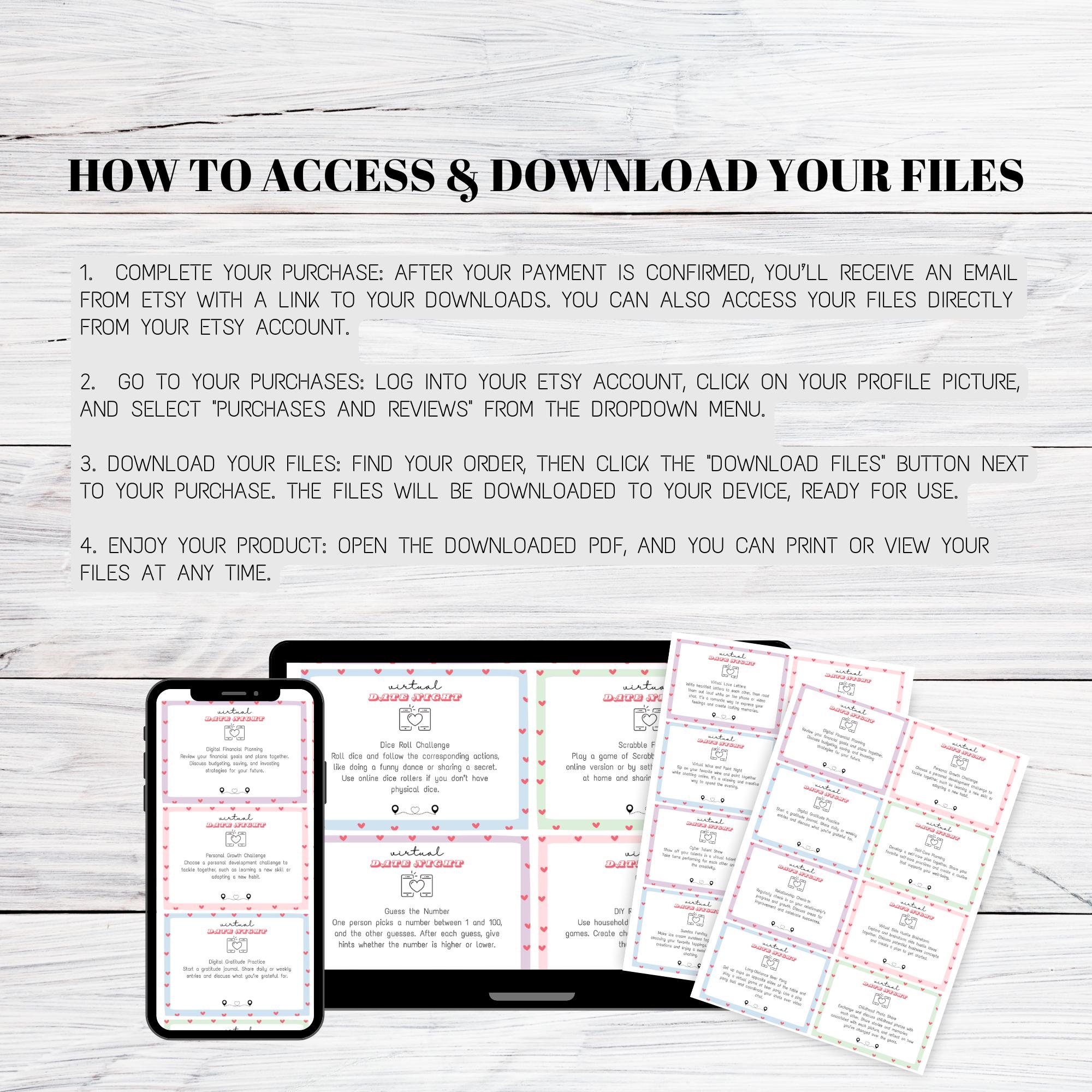 Long Distance Gift Long Distance Date Night Ideas Digital Date Jar Long ...