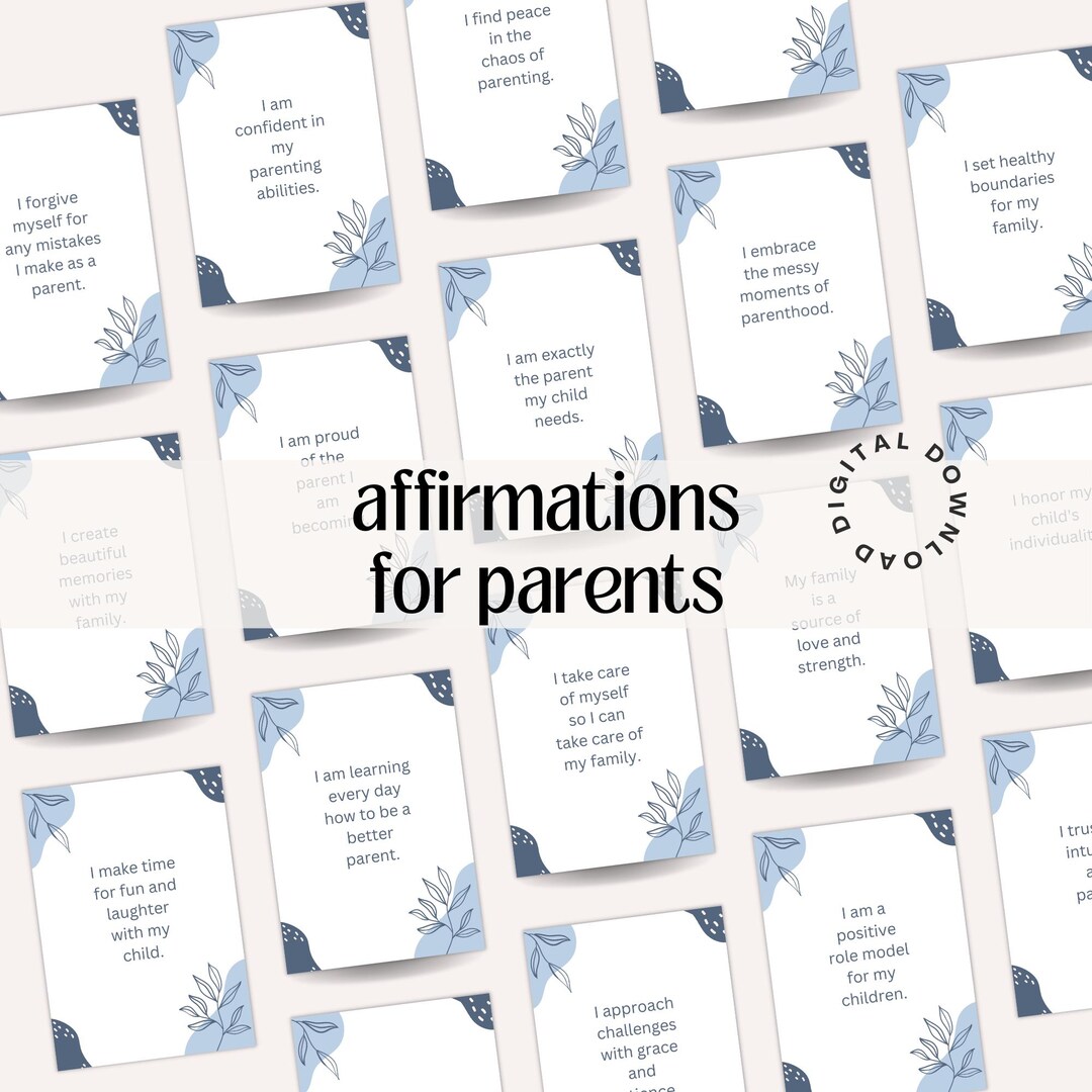 Parent Affirmation Cards: 45 Printable Positive Affirmations (digital ...
