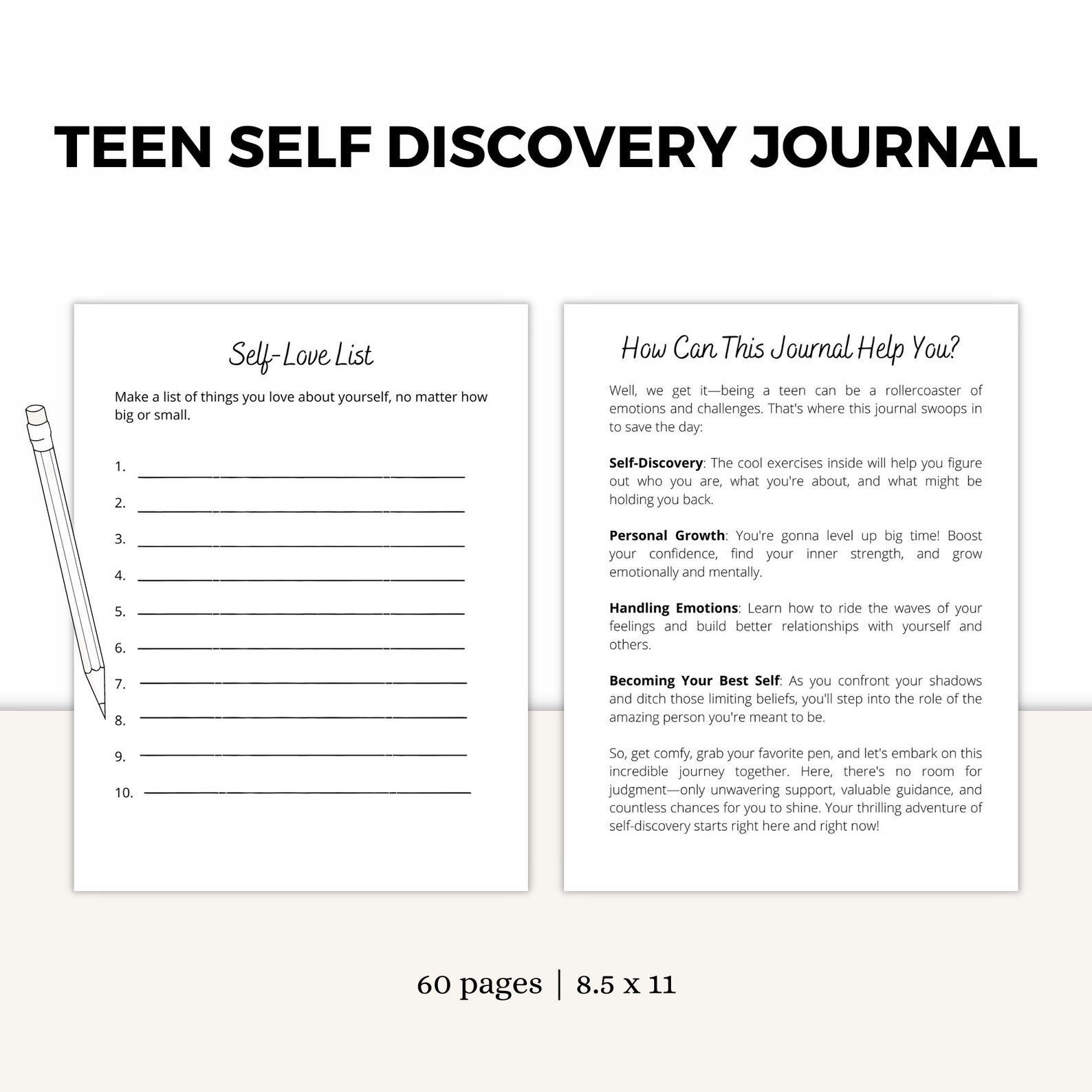 Self Discovery Journal Shadow Work for Teens Printable Journal Gift for ...