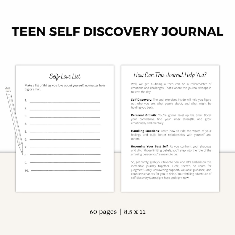 Self Discovery Journal Shadow Work for Teens Printable Journal Gift for ...