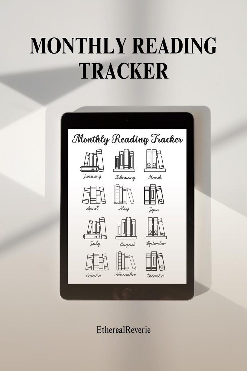 Monthly Book Tracker Printable – Reading Tracker Coloring Page – Books ...