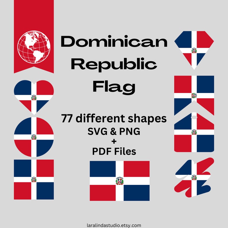 Dominican Republic Flag Bundle 77 SVG & PNG Printable Files for Ready ...