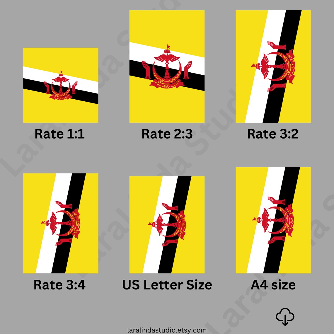 Brunei Flag Bundle 77 SVG & 77 PNG Printable Files for Ready to Use ...