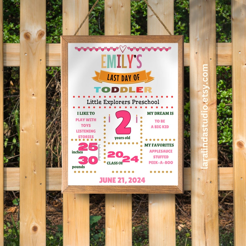 First Day of School & Last Day of School Digital Customized Signs 2024 ...