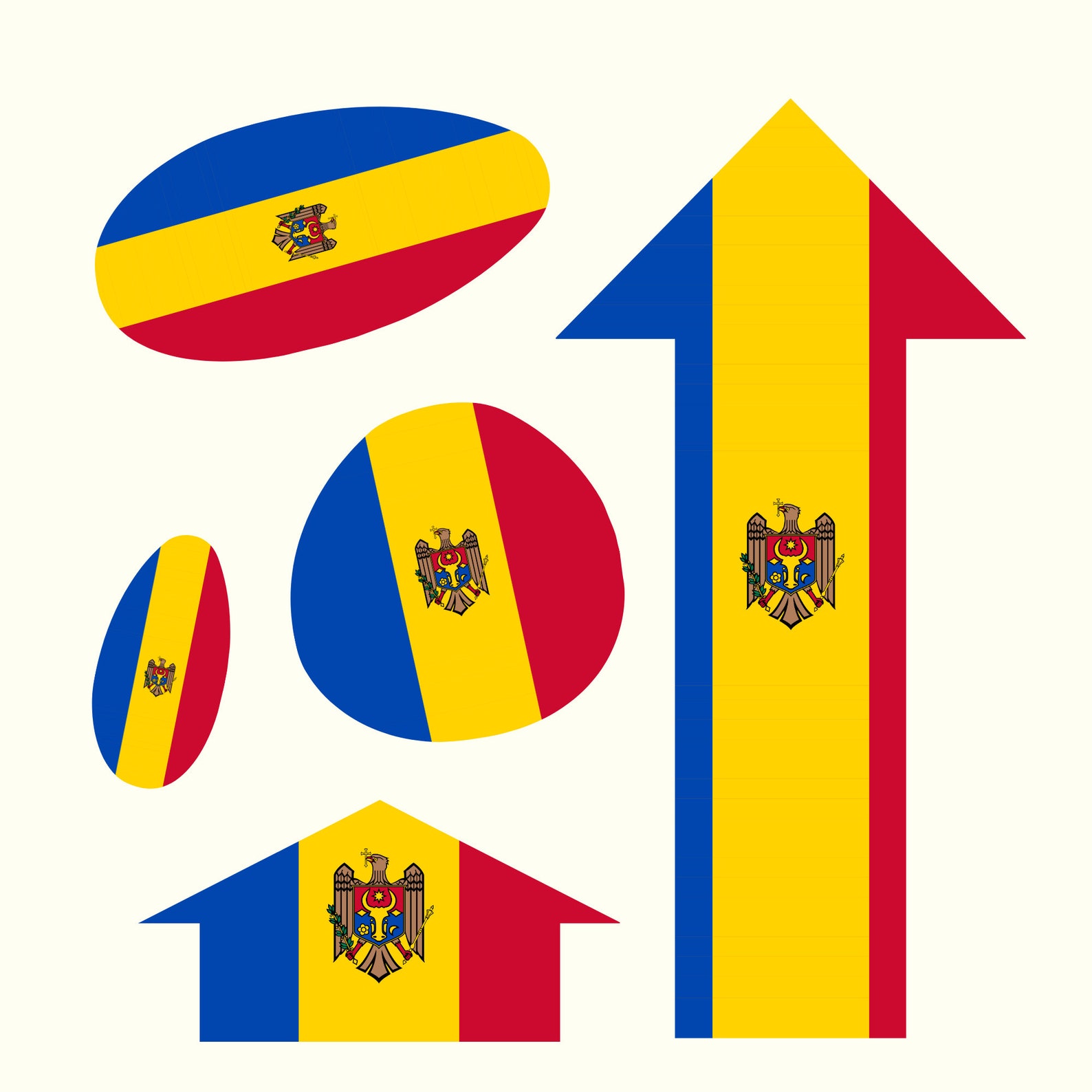 Moldova Flag Bundle 53 SVG and PNG Files for Ready to Print Designs - Etsy