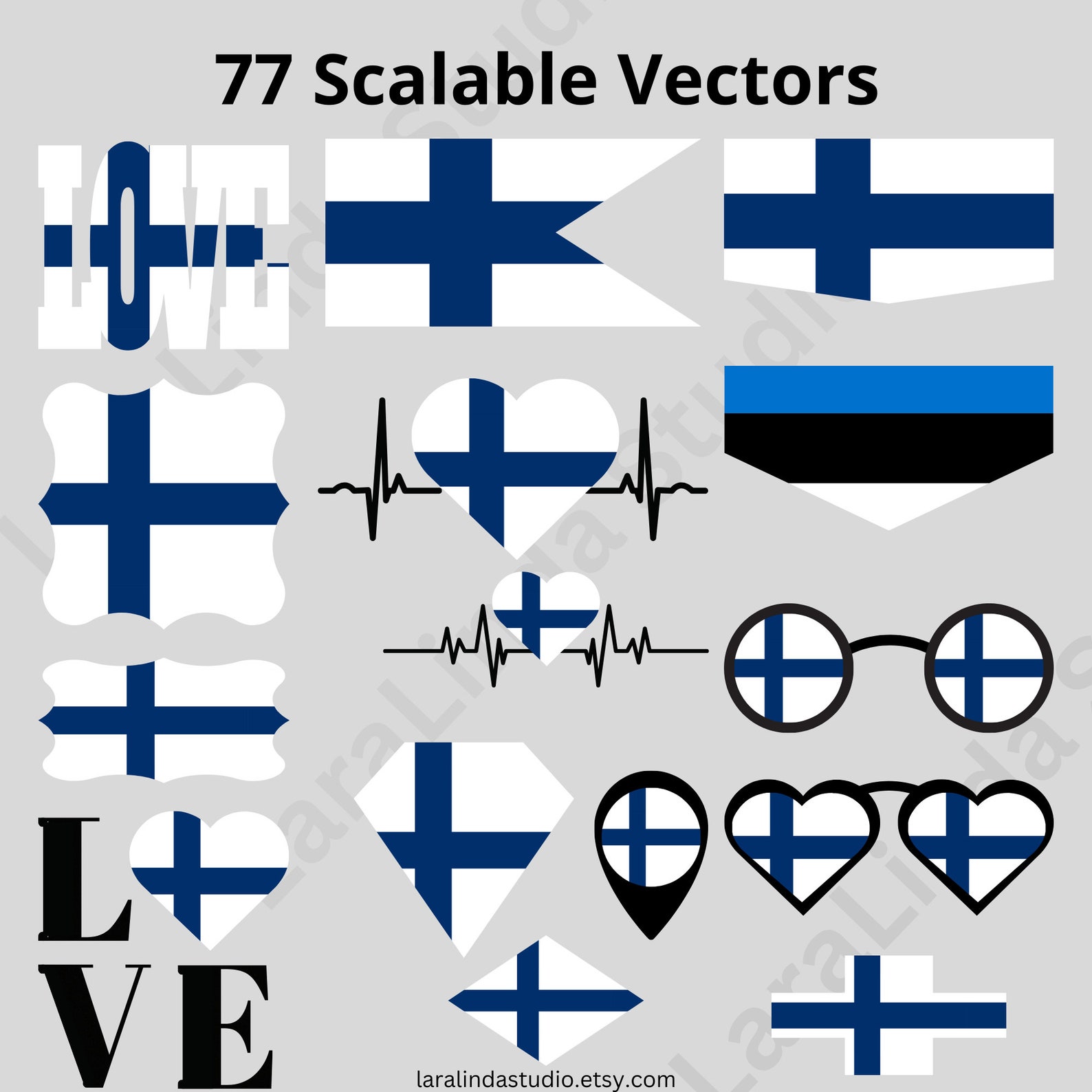 Finland Flag Bundle 77 SVG & PNG Printable Files for Ready to Use ...