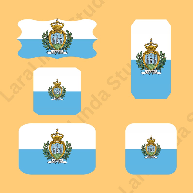 San Marino Flag Bundle 53 SVG and PNG Files for Ready to Use Print ...