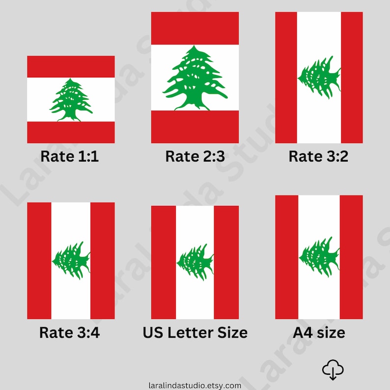 Lebanon Flag Bundle 77 SVG & 77 PNG Printable Files for Ready to Use ...